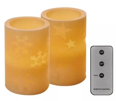 Led set dekorativnih voštanih sveća sa daljinskim 12,5cm, 2x2x AA Emos DCCV14