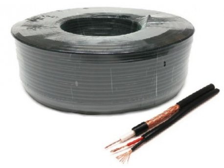 GEMBIRD KABL-COAX-RG59+2X0.75 CCA/PE/100M outdoor koaksialni kabl sa napojnim kablom 2x0,75mm black 100m