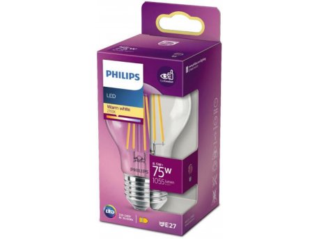 PHILIPS LED sijalica FILAMENT E27 8.5W WW 2700K