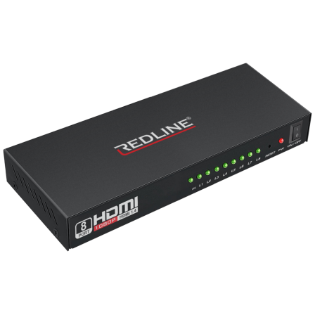 REDLINE HDMI razdelnik, 1 ulaz - 8 izlaza - HS-8000