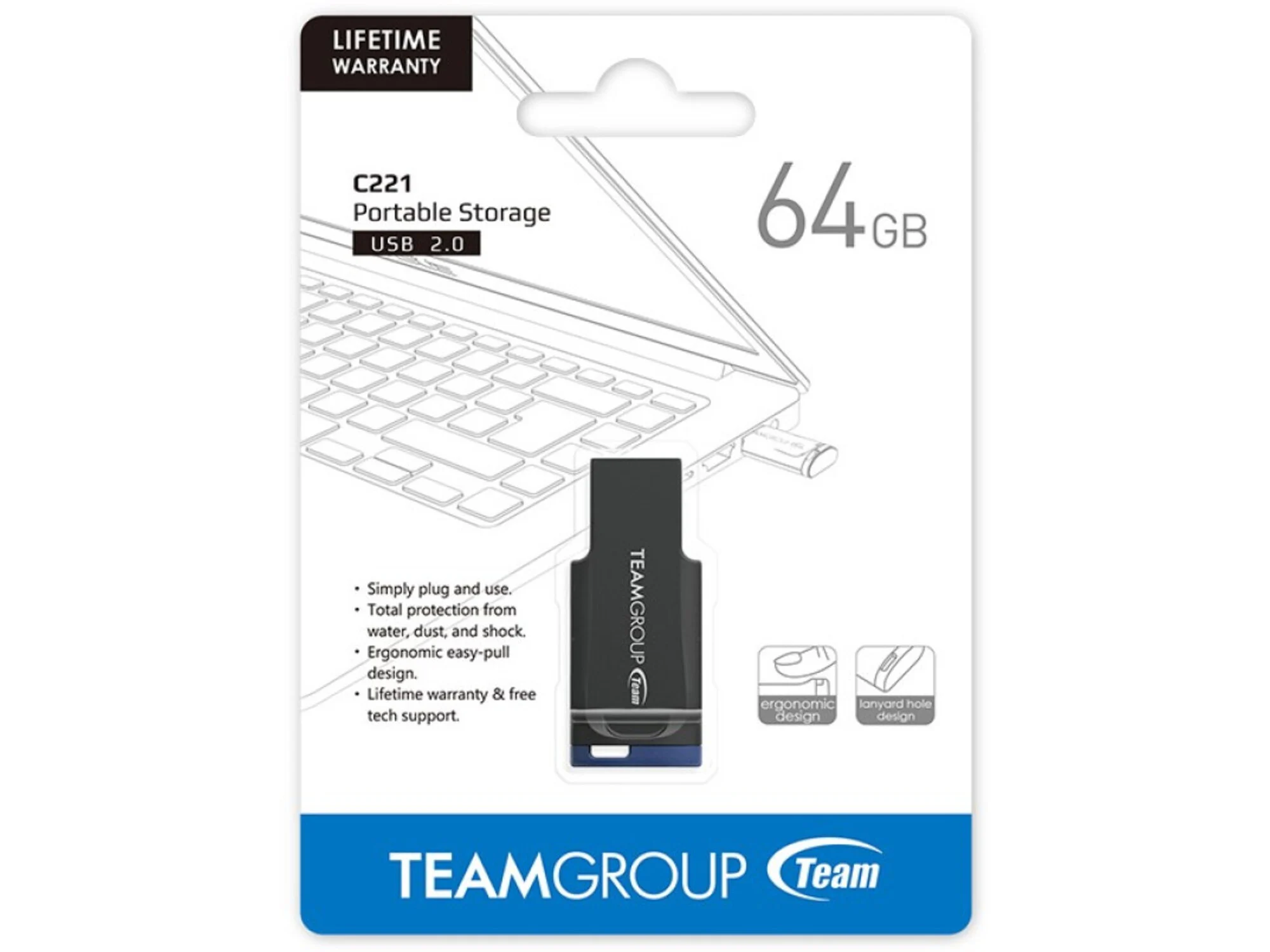 TeamGroup Flash memorija 64GB C221 USB 2.0 TC22164GL01