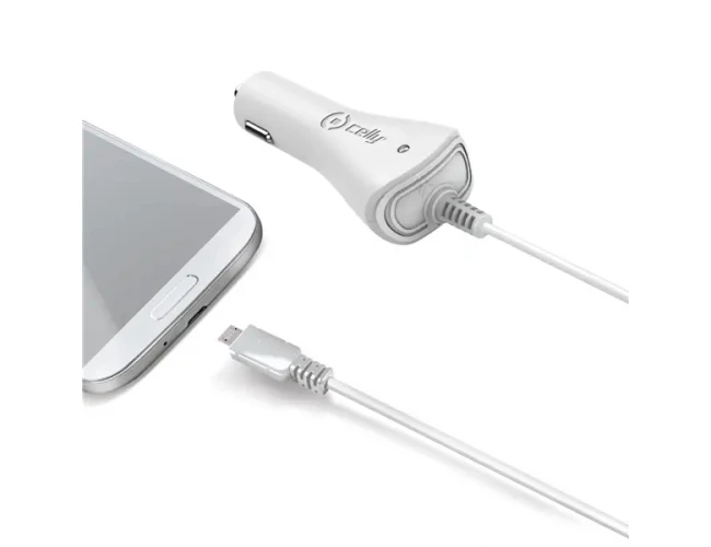 Celly CCMICROW beli auto punjač+kabl micro USB