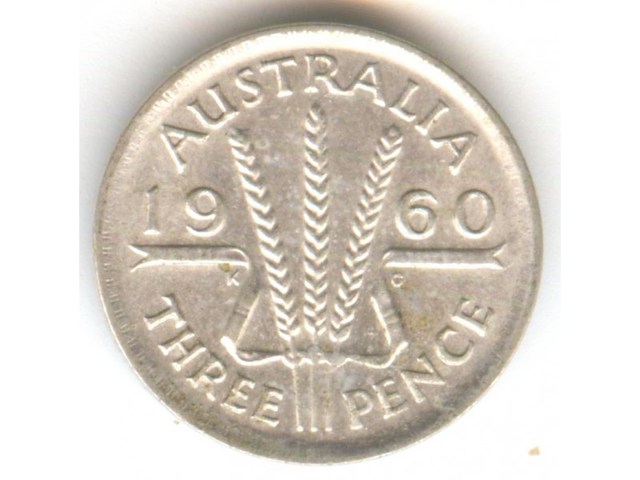 Australia 3 pence 1960 srebro