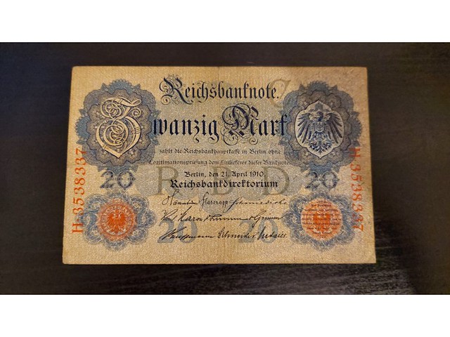 Germany 20 Mark 1910. (P-40b) [VF]