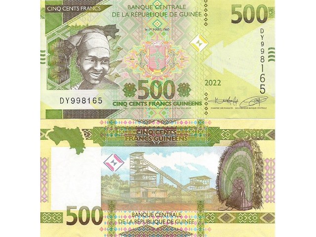Guinea 500 francs 2022. UNC