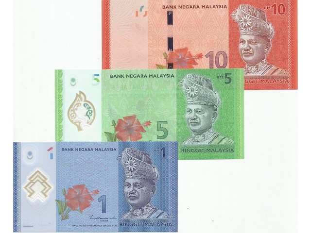 Malaysia 1 - 5 - 10 ringgit 2012/20. UNC set