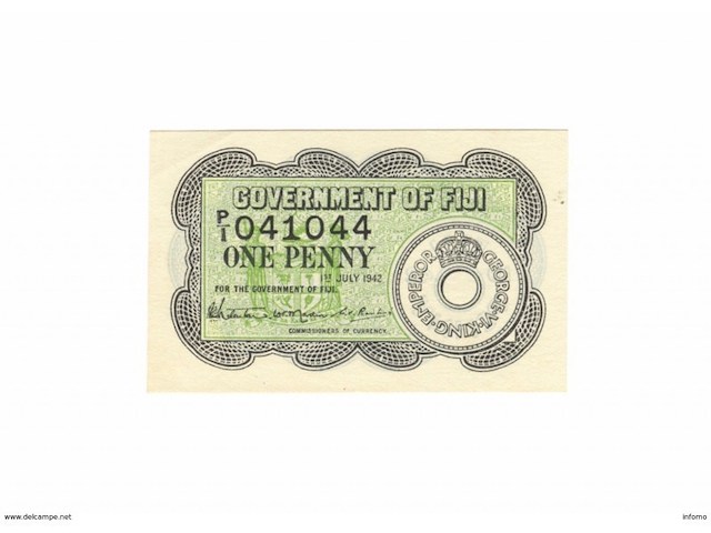 Fiji 1 penny 1942 aUNC