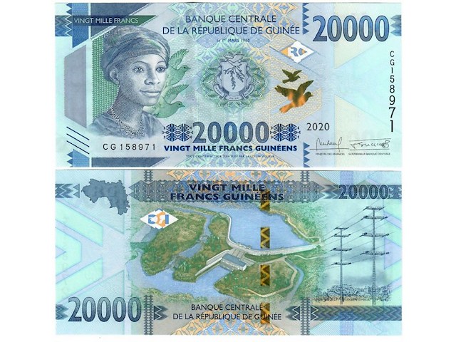 Guinea 20.000 francs 2020. UNC