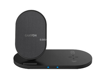 CANYON WS-202 2in1 Wireless charger, Input 5V3A, 9V2.67A, Output 10W7.5W5W, Type c cable length 1...