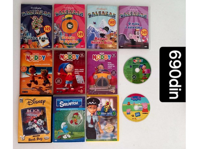 DVD crtaći Pepa Prase Nodi Štrumpfovi Baltazar