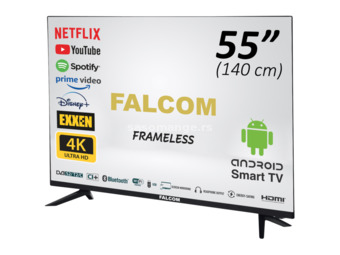 Falcom Smart LED TV@Android 55", UHD 4K, DVB-S2/T2/C, HDMI, WiFi - TV-55LTF022SM