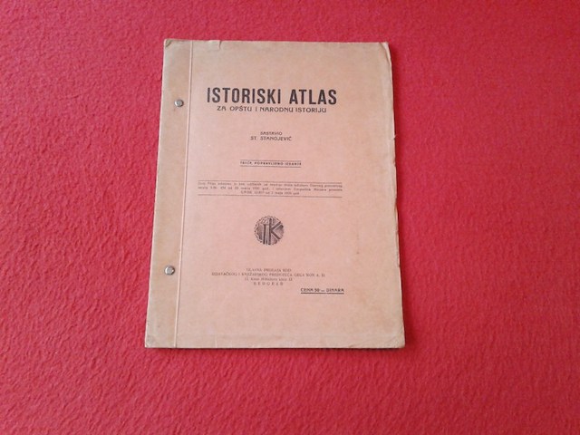 ISTORISKI ATLAS za opštu i narodnu istoriju (1935)