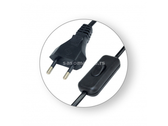 Commel c0117 priključni strujni kabl za rasvetu sa prekidačem 2.5A 250V 3m crni