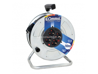 Commel c0907 produžni kabl sa motalicom na metal bubnju 4 utičnice 16A 230V 50m