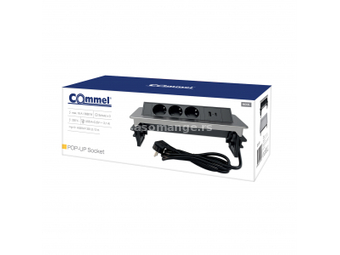 Commel (C235-101) 3u1 produžni kabl+USB A i USB C 16A 250 V 2m