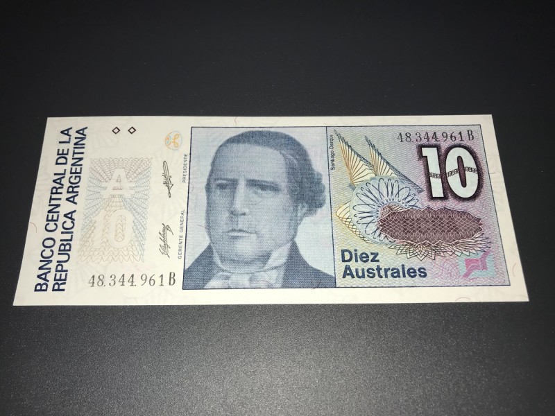 ARGENTINA 10 AUSTRALES.UNC.