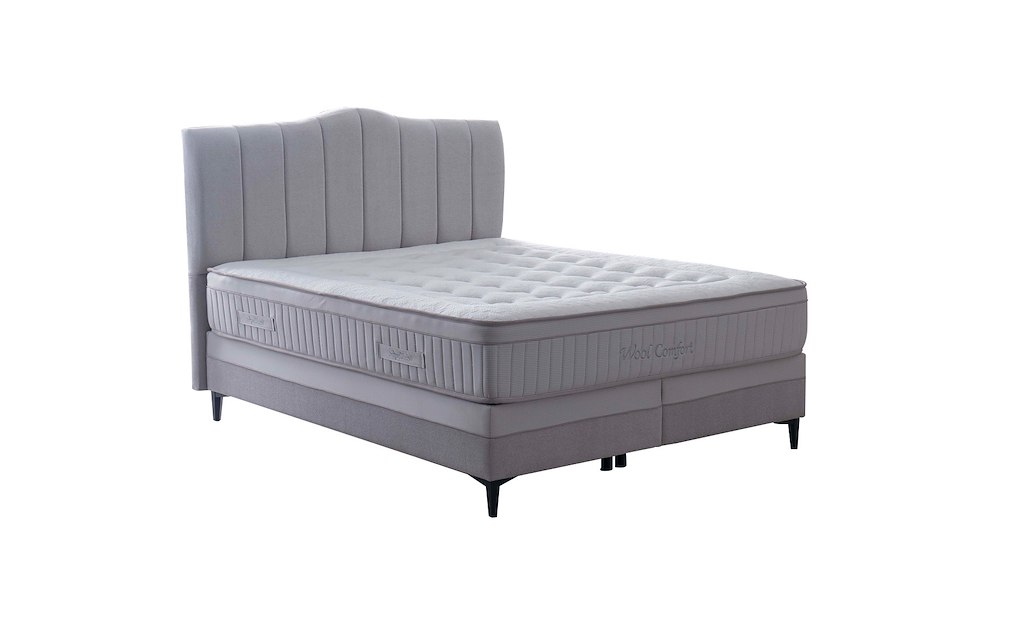 Wool comfort boxspring krevet 98x204x121 cm sivi