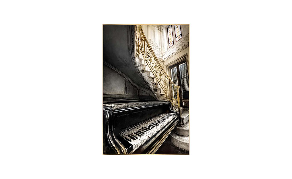 Slike staklo sa ramom Gold Piano 80x120cm