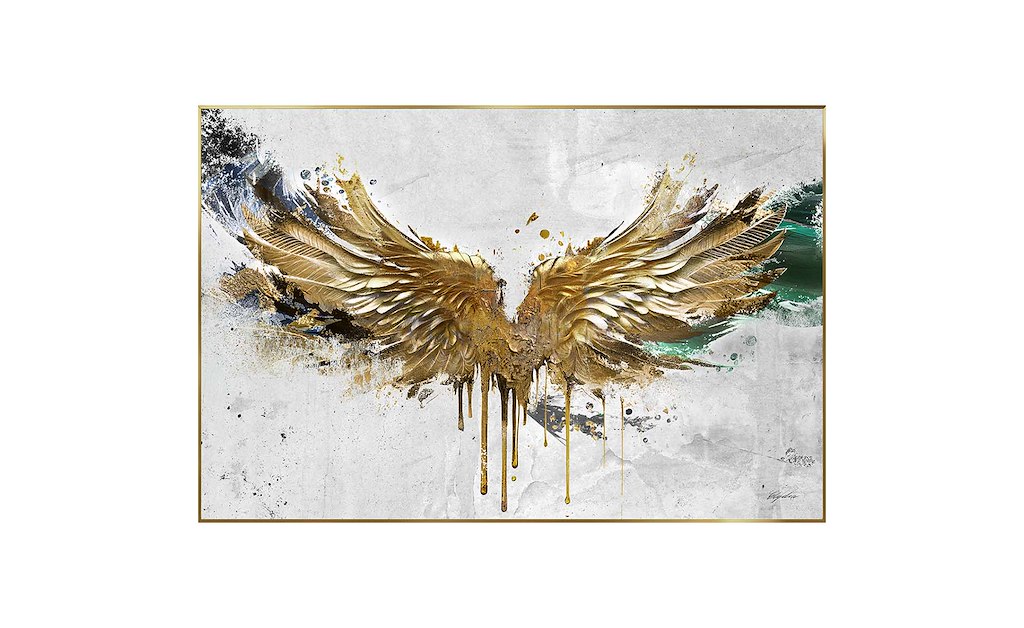 Slika staklo sa ramom Gold Wings 80x120cm