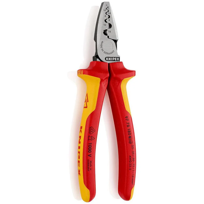 Knipex 1000V VDE izolovana klešta za krimpovanje hilzni 0,25 - 16,0 mm² (97 78 180)