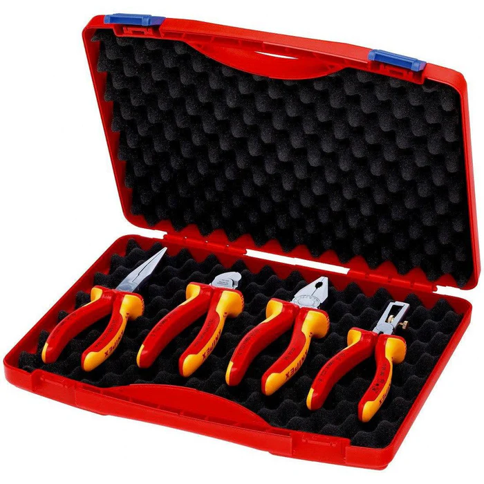 Knipex 4-delni "RED" set izolovanog alata u koferu - za električare (00 20 15)