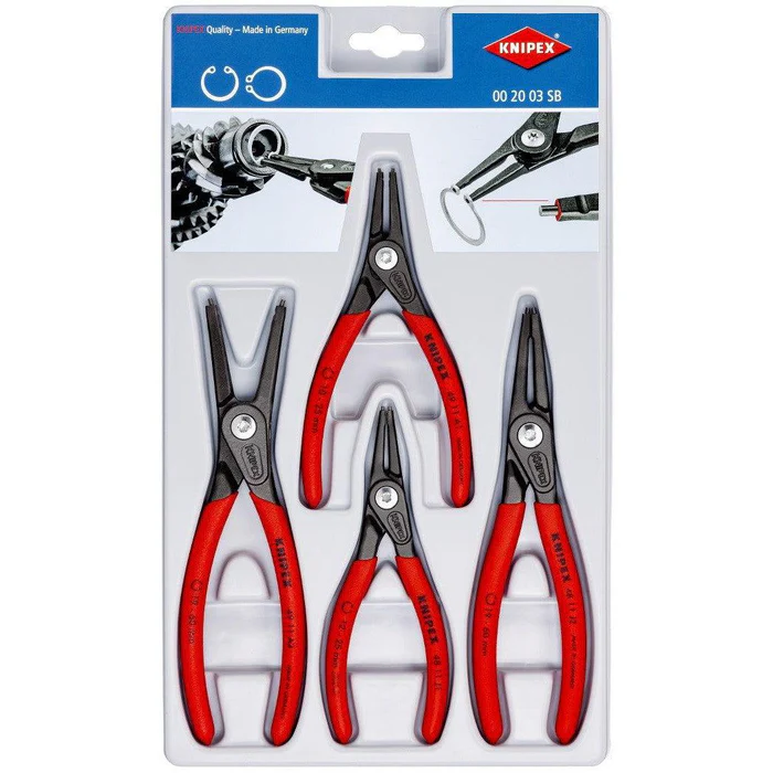 Knipex 4-delni set zeger klešta za unutrašnje i spoljašnje sigurnosne prstenove u blister pakovanju (00 20 03 SB)