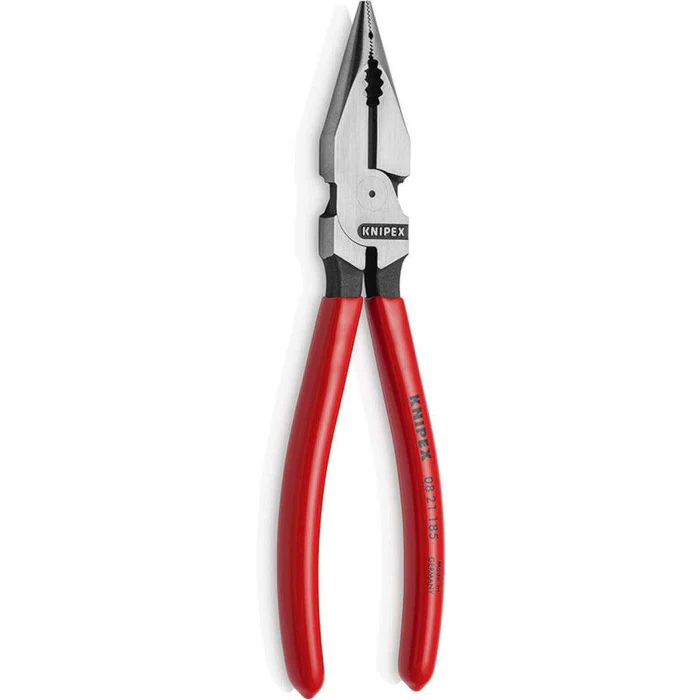 Knipex kombinovana špic klešta 185mm, sa gumiranim ručkama u blister pakovanju (08 21 185 SB)