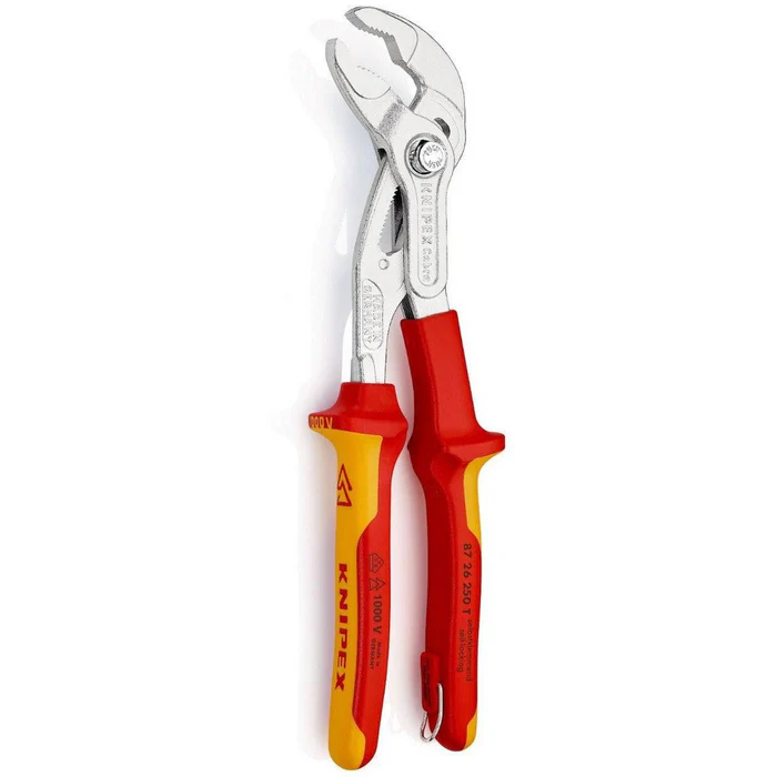 Knipex papagaj - 1000V VDE izolovana cevna klešta 250mm COBRA 2" sa dodatkom za kačenje - hromirana (87 26 250 T)