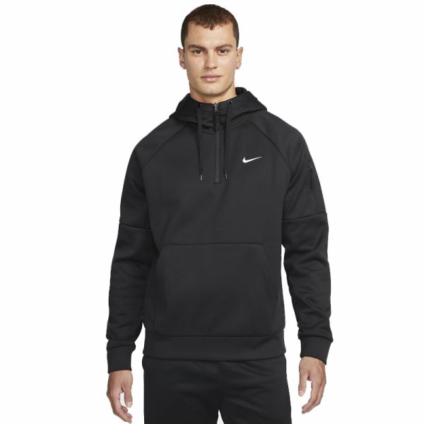 THERMA FIT-1/4-ZIP FITNESS HOODIE 'BLACK'
