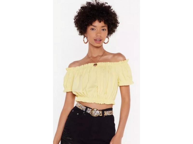 H&m Žuta crop top bluza 42 L