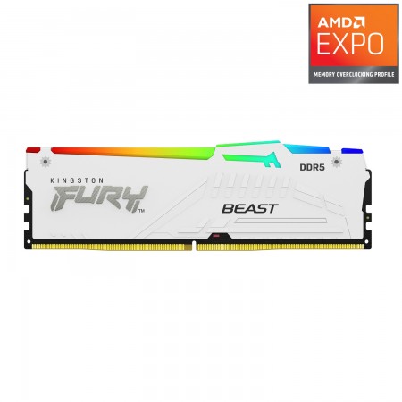 16GB KINGSTON KF552C36BWEA-16 DDR5 5200MHz FURY Beast White RGB EXPO