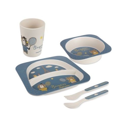 Canpol Babies Set Za Hranjenje 5 Delova - Bonjour Paris Navy Blue