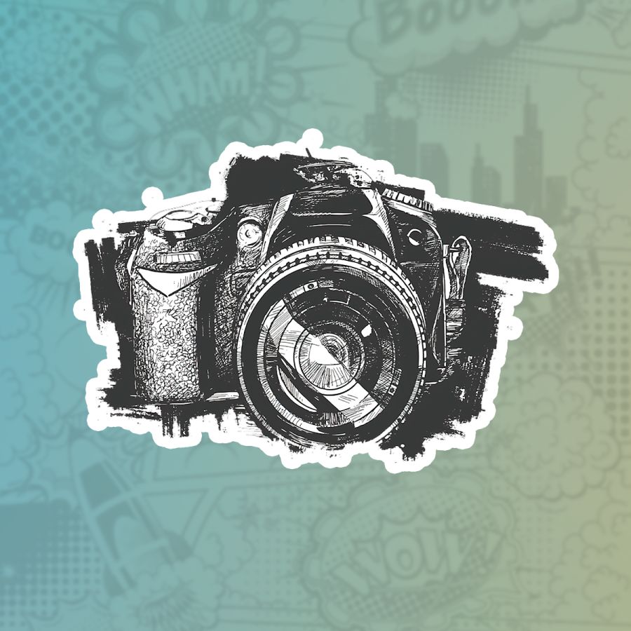 GRUNGE CAMERA STIKER