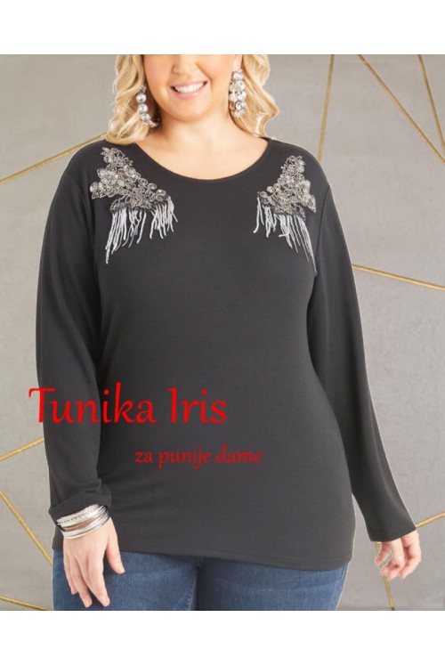 Tunika Iris Crna Za Punije Dame