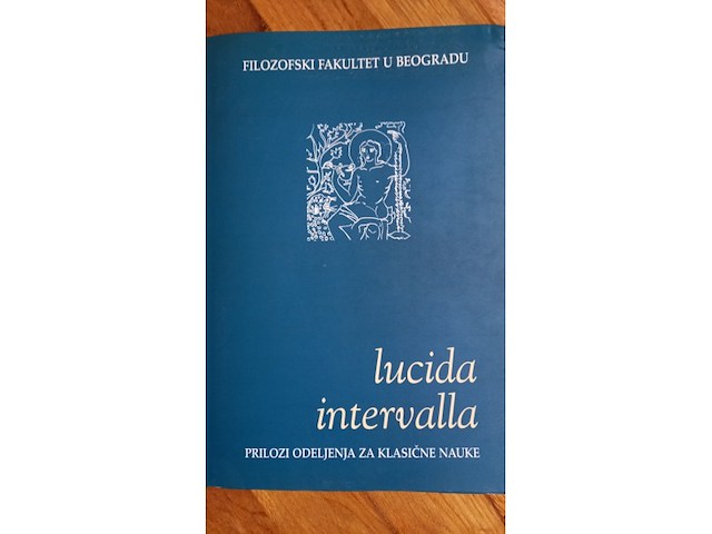 LUCIDA INTERVALLA, prilozi Odeljenja za klasične studij