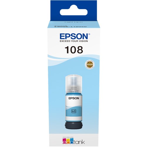 Epson Original Printer Ink/mastilo 108 EcoTank Light Cyan ink bottle | C13T09C54A