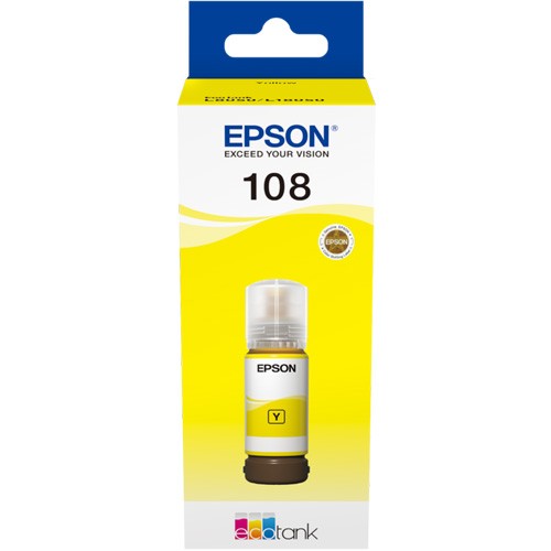 Epson Original Printer Ink/mastilo 108 EcoTank Yellow ink bottle | C13T09C44A