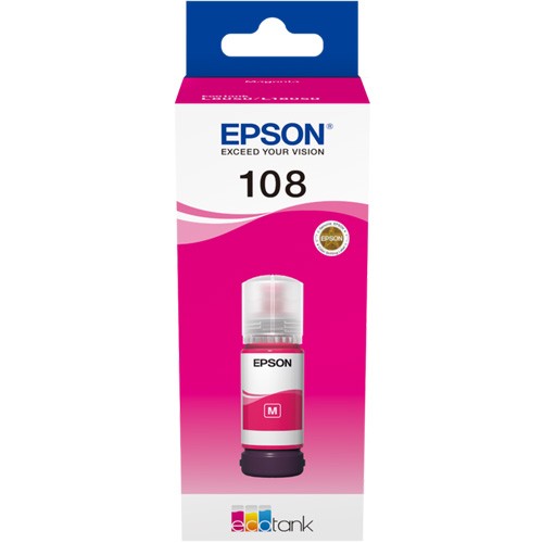 Epson Original Printer Ink/mastilo 108 EcoTank Magenta ink bottle | C13T09C34A