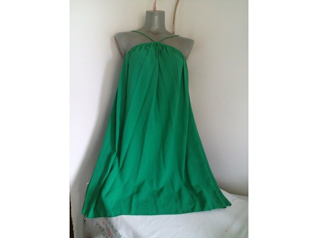 Nova tamno zelena ukoso bretele haljina S/M