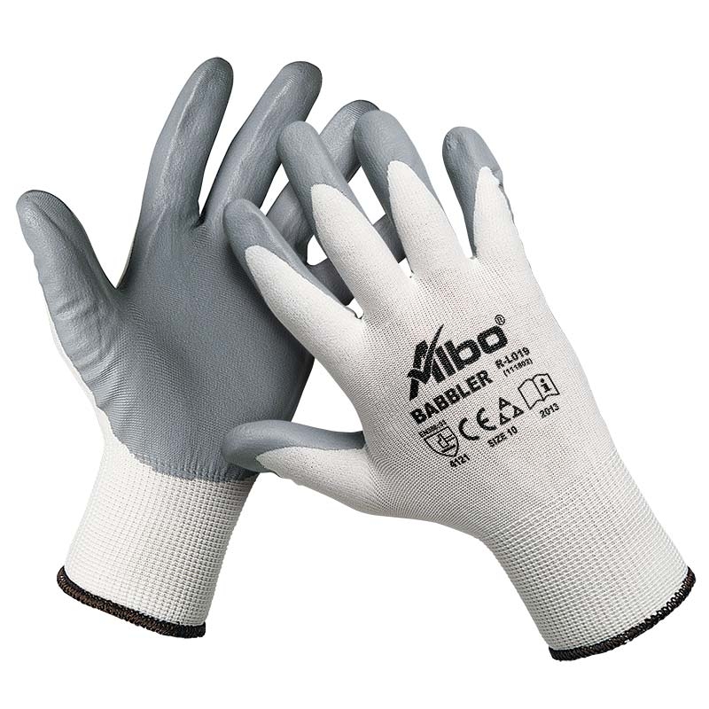 Zaštitne rukavice BABBLER BL, najlon/nitril, belo-sive boje 8