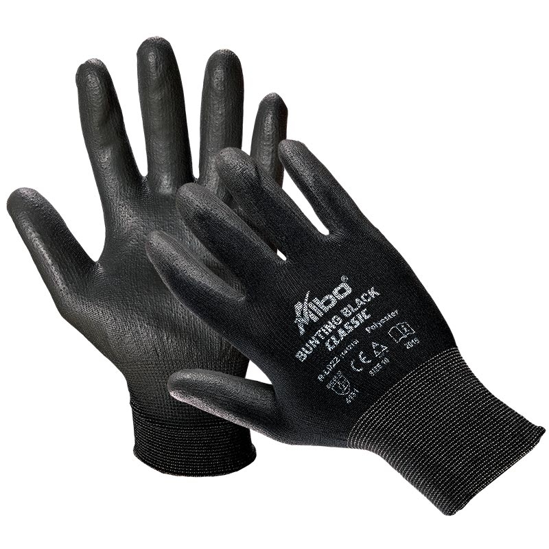 Zaštitne rukavice BUNTING CLASSIC BLACK BL, poliester/PU, crne boje 11