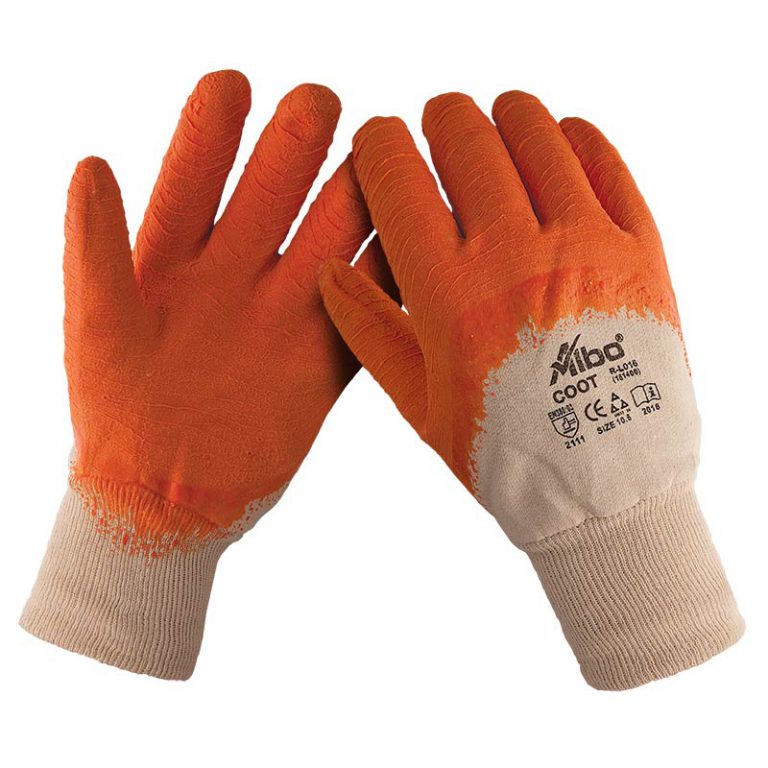 Zaštitne rukavice COOT BL, pamuk/lateks, belo narandžaste boje 10.5
