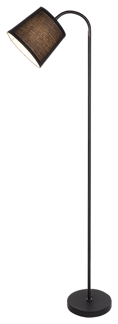 Godric podna lampa E27 1x max 25W IP20 crna metaI tekstil H140cm