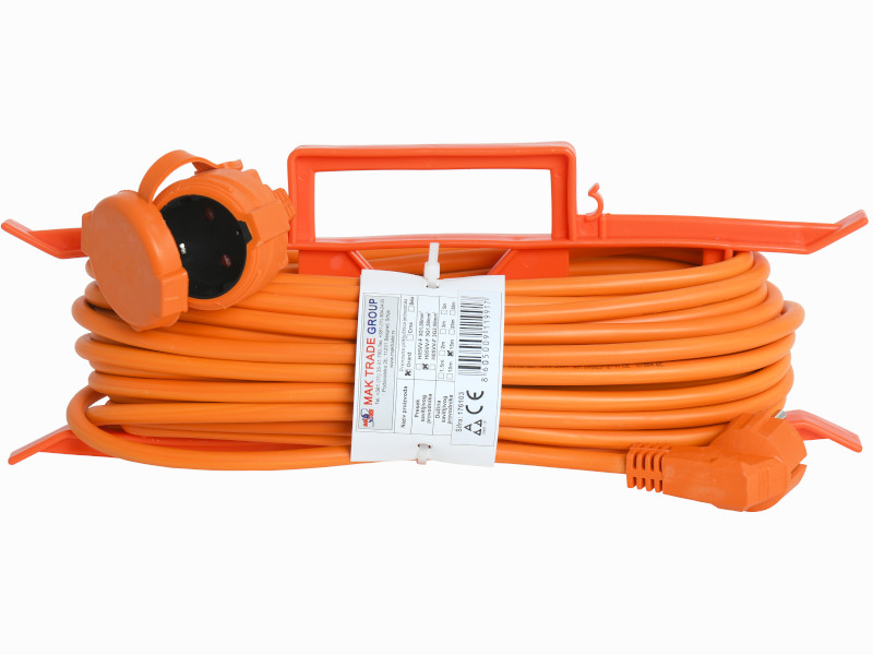 Prenosna priključnica jednostruka H05vv-f 3G1,5mM2 15m oranž sa motalicom