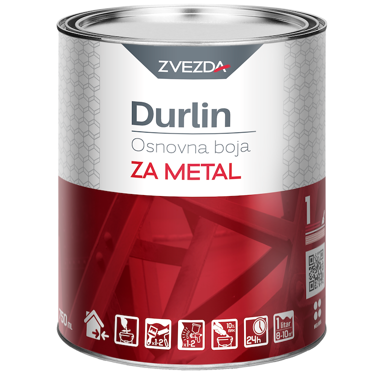 DURLIN Osnovna boja za metal-oksidno crvena 0,75 l