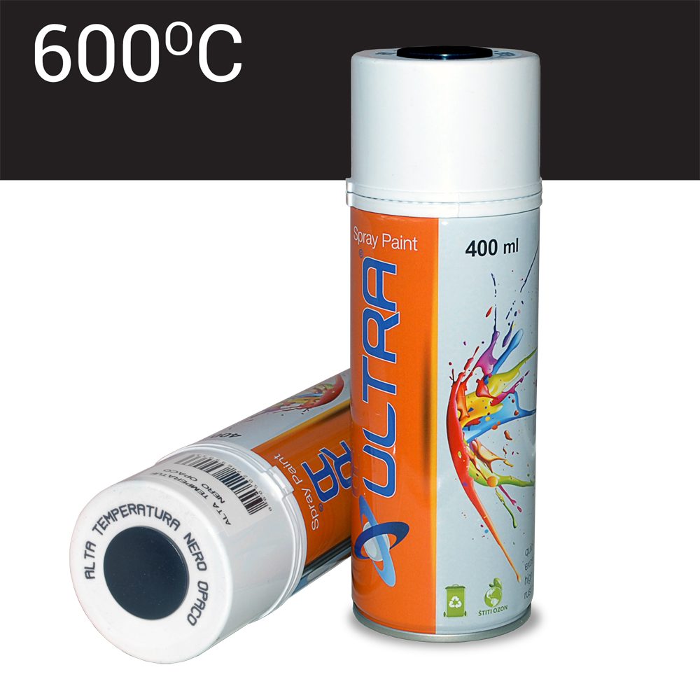 ULTRA Color Spray 400ml Crni Mat 600 stepeni