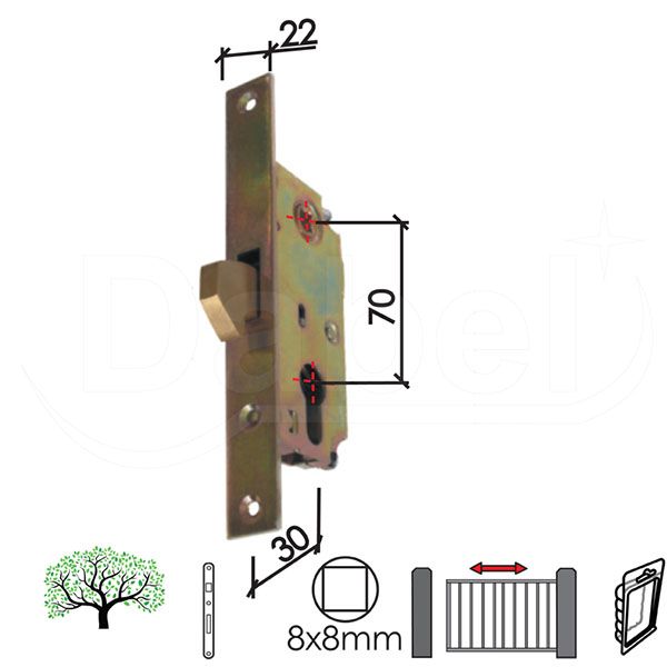 Brava za klizna vrata B1002 ZnŽ 30/70/22/8 Kljun DSP