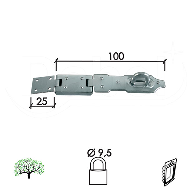 Reza za katanac 101 ZnB 100/25/fi9,5mm DSP