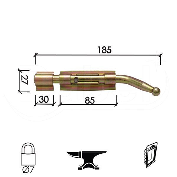 Reza za metalna vrata 330 ZnŽ 185/85/30/27/fi7mm DSP