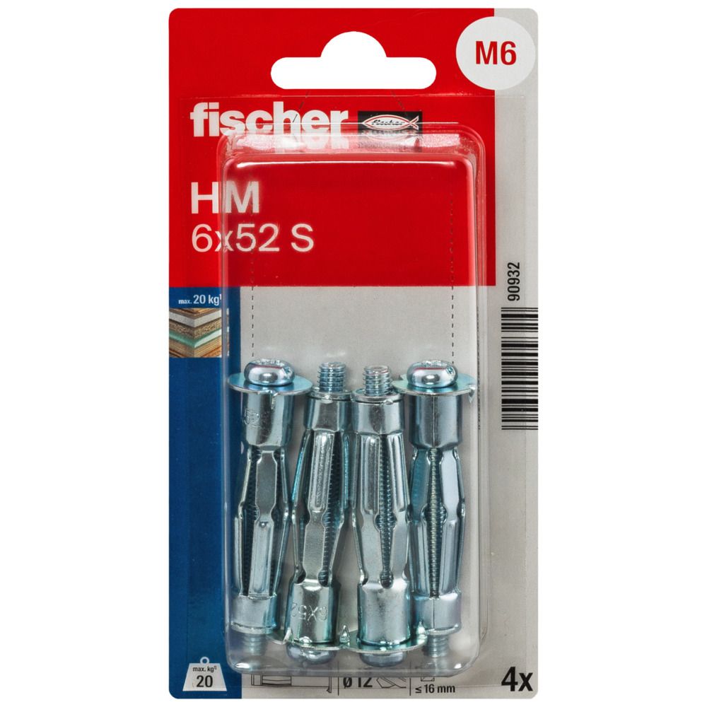 Fischer metalni tiplza šupljine HM 6x52 S sa zavrtnjem